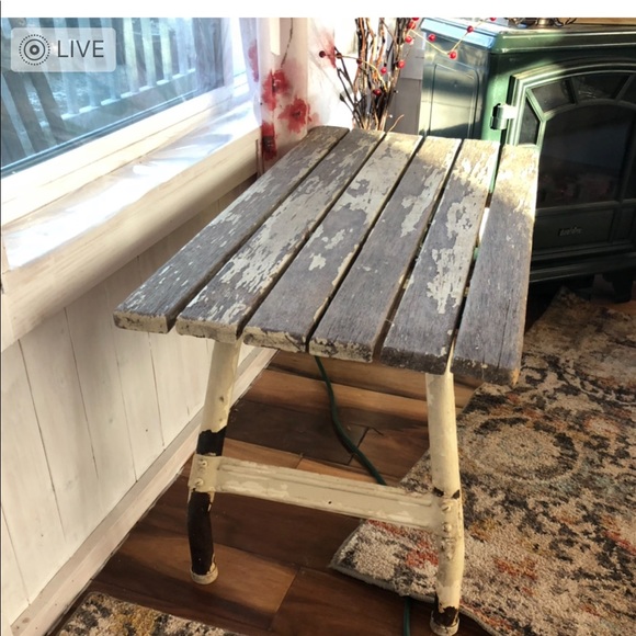Other | Distressed Wooden Bench | Poshmark